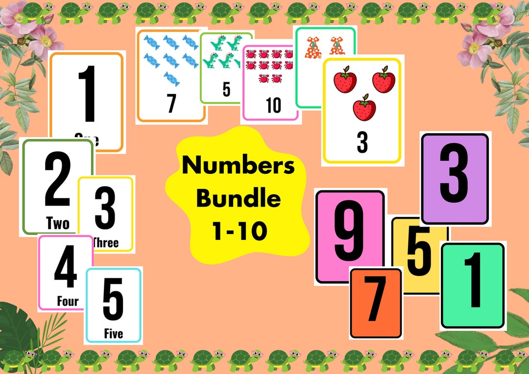 1-10 Flashcards for Kindergarten Math as Printable Montessori Materials ...