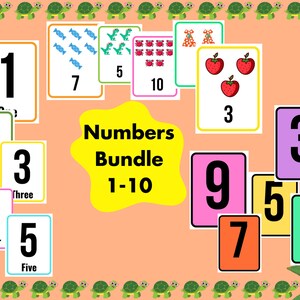 1-10 Flashcards for Kindergarten Math as Printable Montessori Materials ...