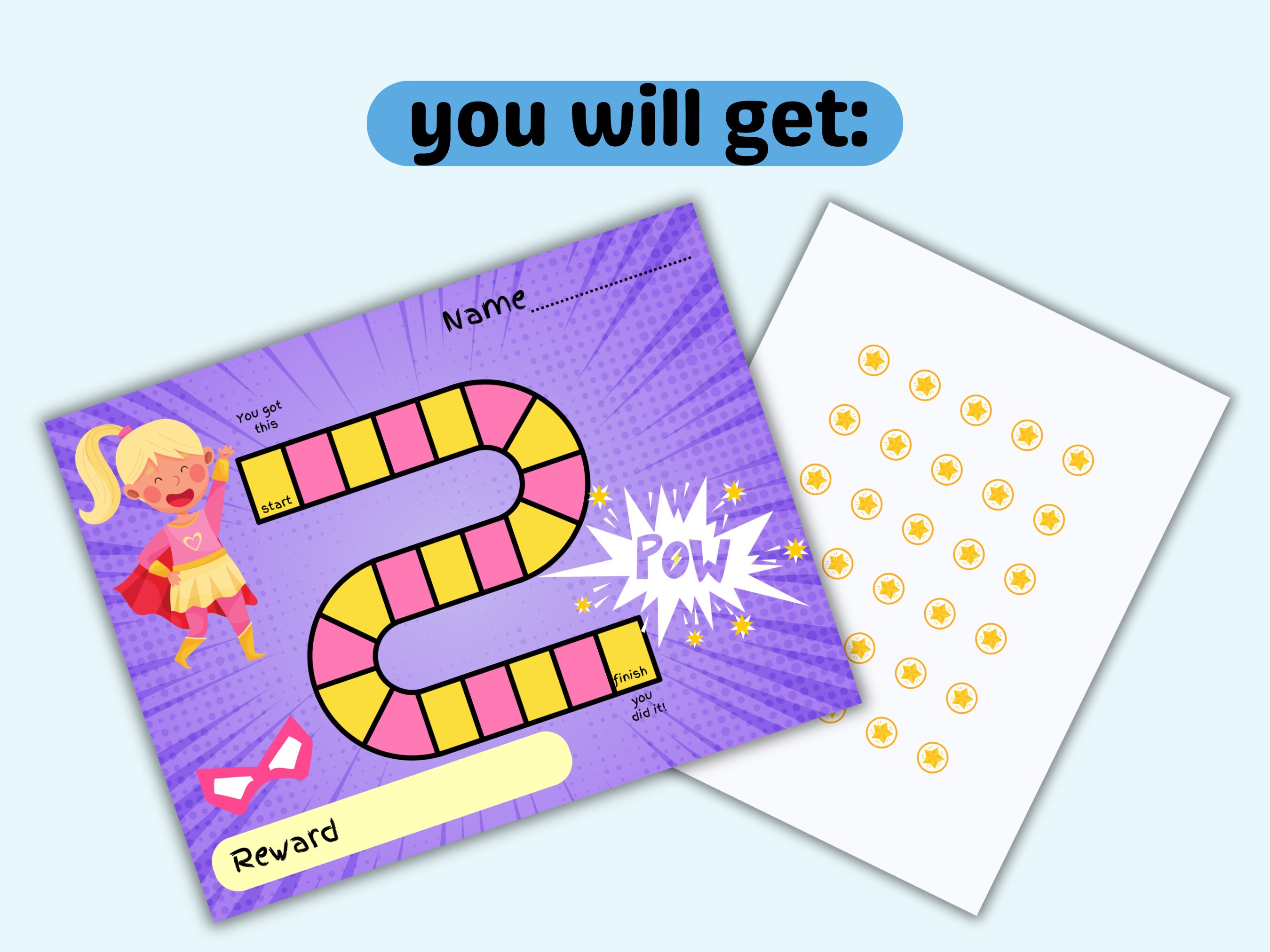 Superhero Printable Reward Chart for Kids Potty Training - Etsy