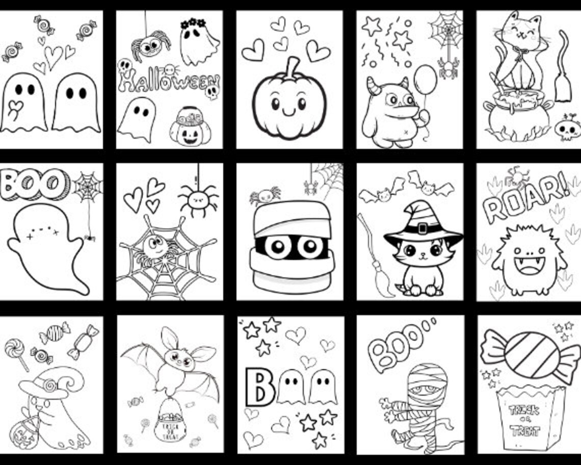 Halloween Coloring Pages, Kids Halloween Coloring Sheet, Halloween ...