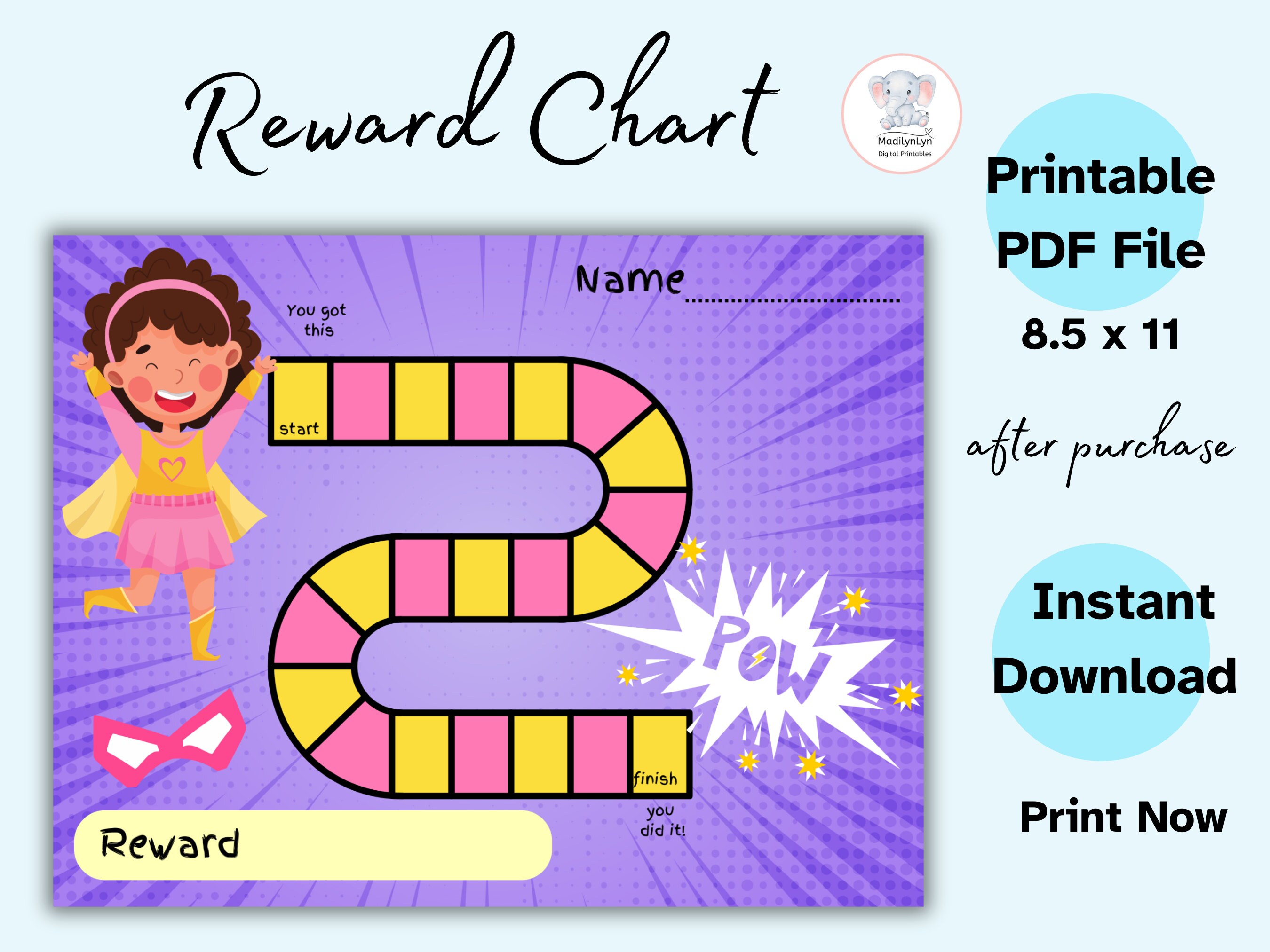 Superhero Printable Reward Chart for Kids Potty Training - Etsy