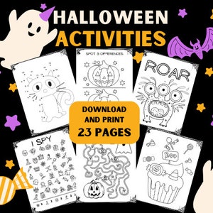 Halloween Activity Book: 23 Non-scary Coloring Pages (digital Download ...
