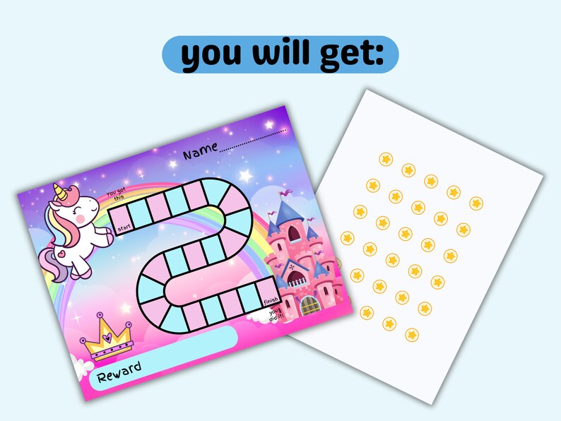 Unicorn Printable Reward Chart for Kids Potty Training Chart - Etsy
