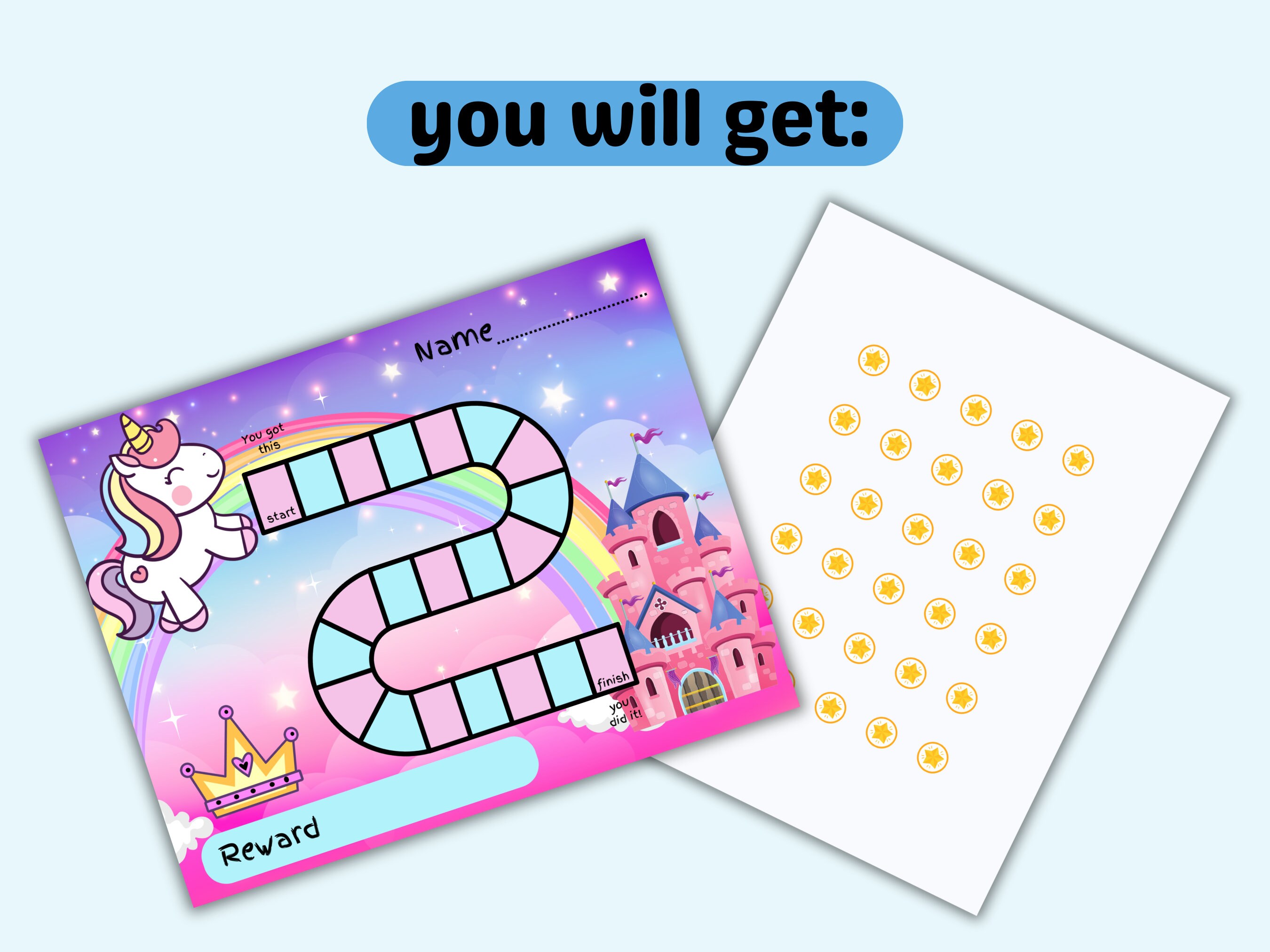 Unicorn Printable Reward Chart for Kids Potty Training Chart - Etsy