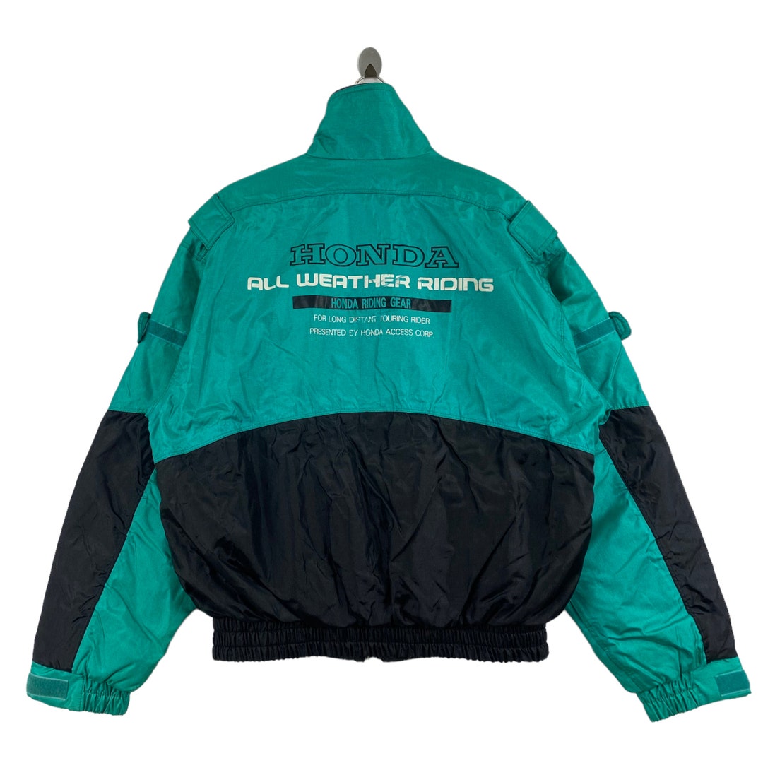 HONDA All Weather Riding Gear Racing Brand Print Multi Color Bomber ...