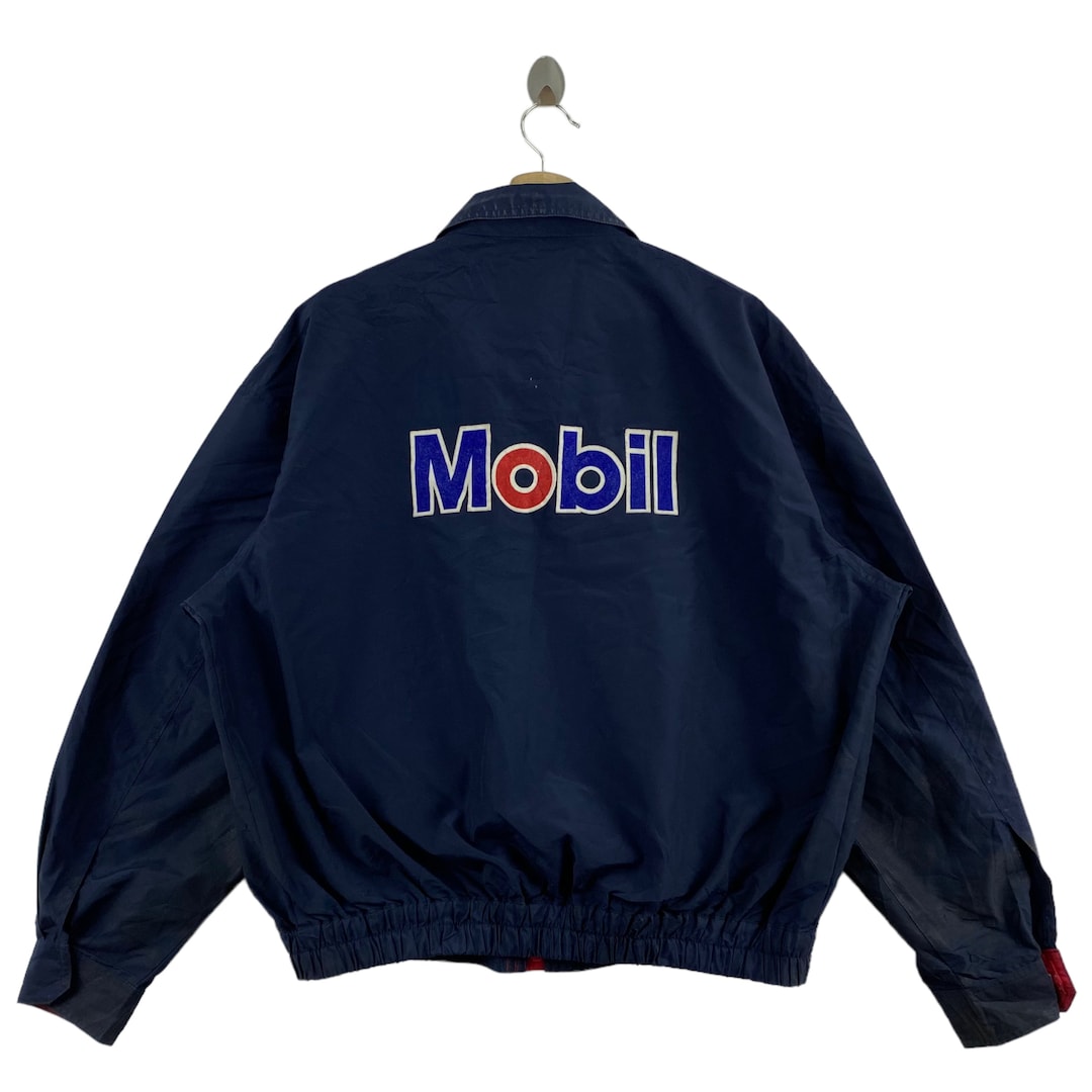 Vintage MOBIL Embroidered Logo Racing Team Formula One F1 Bomber Jacket ...