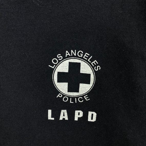 Vintage 90s LAPD LOS ANGELES Police Logo Print Black … - Gem