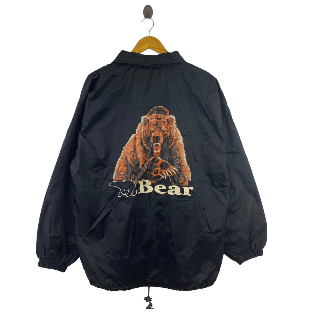 Vintage 90s BEAR USA Surf Big Print Black Oversize - Etsy