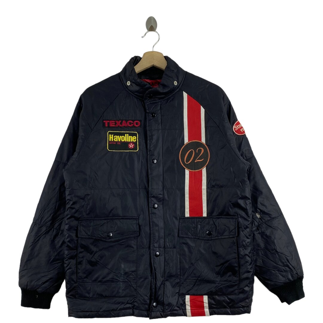 TEXACO NASCAR Havoline Motor Oil Racing Embroidered Tag Black Bomber ...