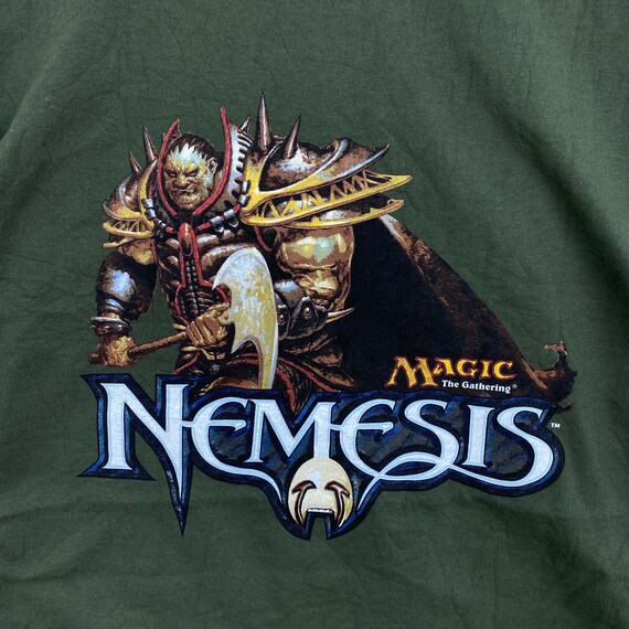 Vintage MAGIC NEMESIS Card Game Character Print Green… - Gem