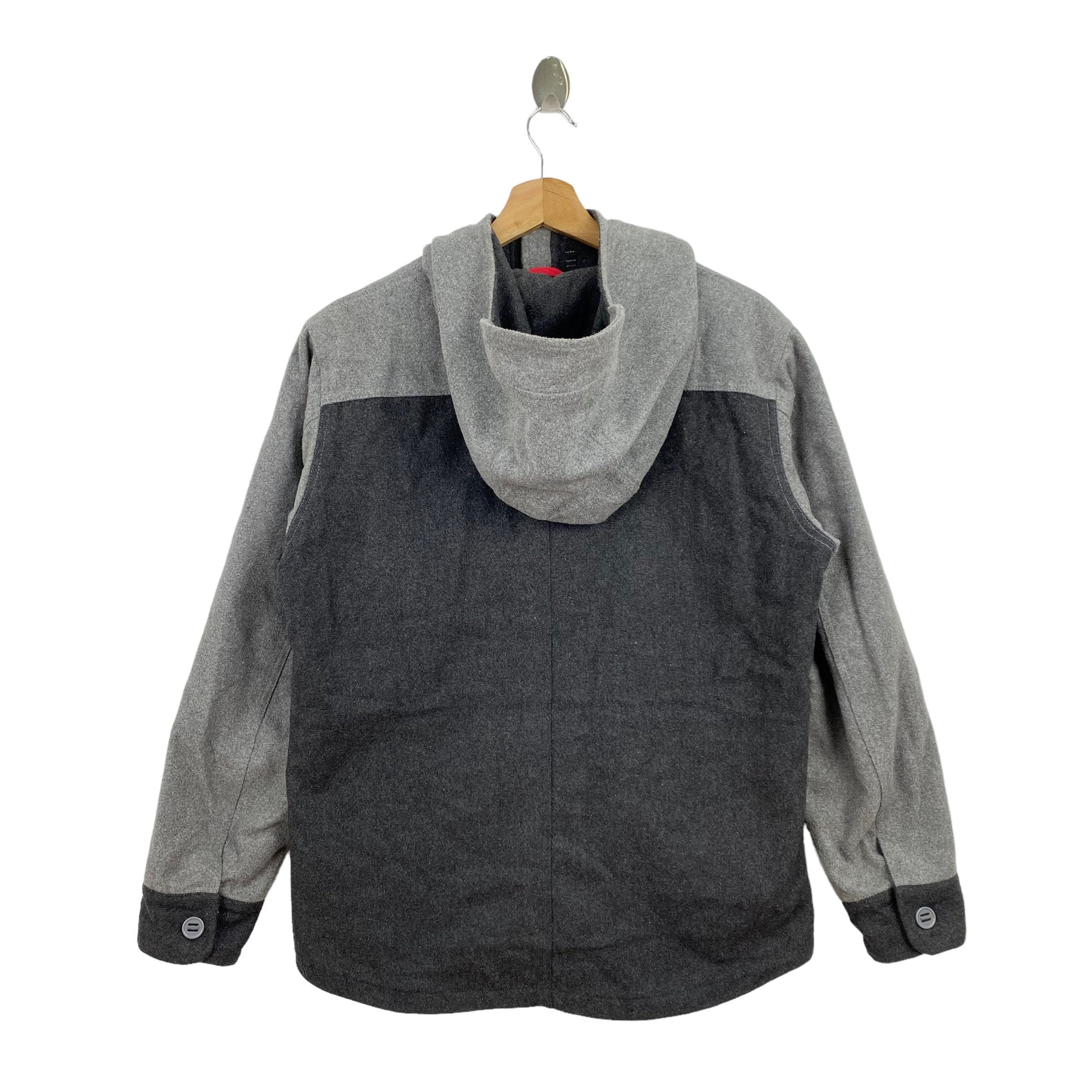 BEAMS HEART Japanese Brand Multi Pocket Button up Hooded Grey Bomber ...