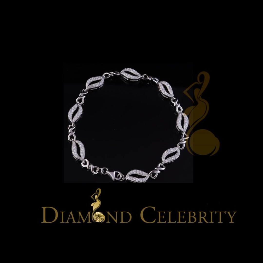 White Sterling Silver Fashion Design Ladies Bracelet With Cubic ...