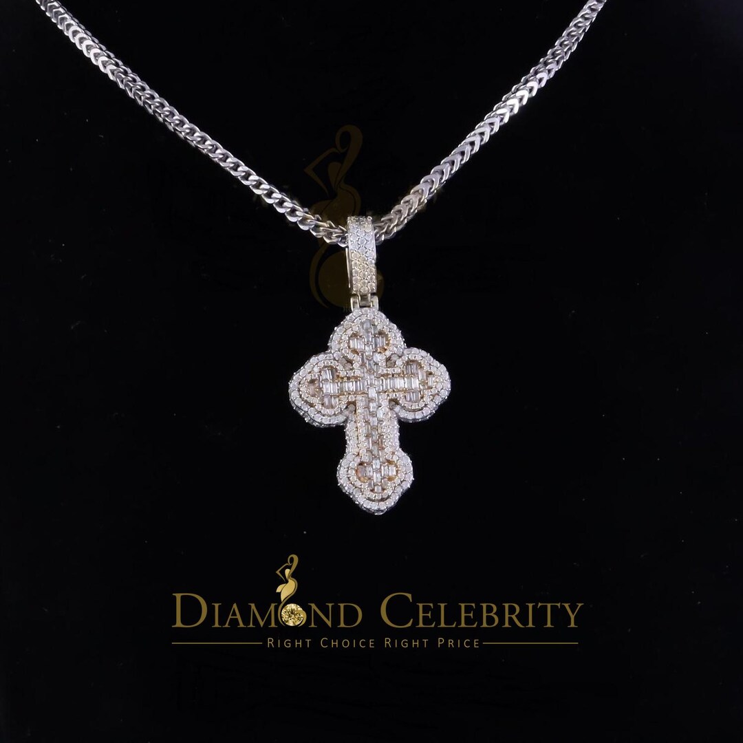Diamond Celebrity's New Buttony Cross 925 Silver White 4.50ct VVS D ...