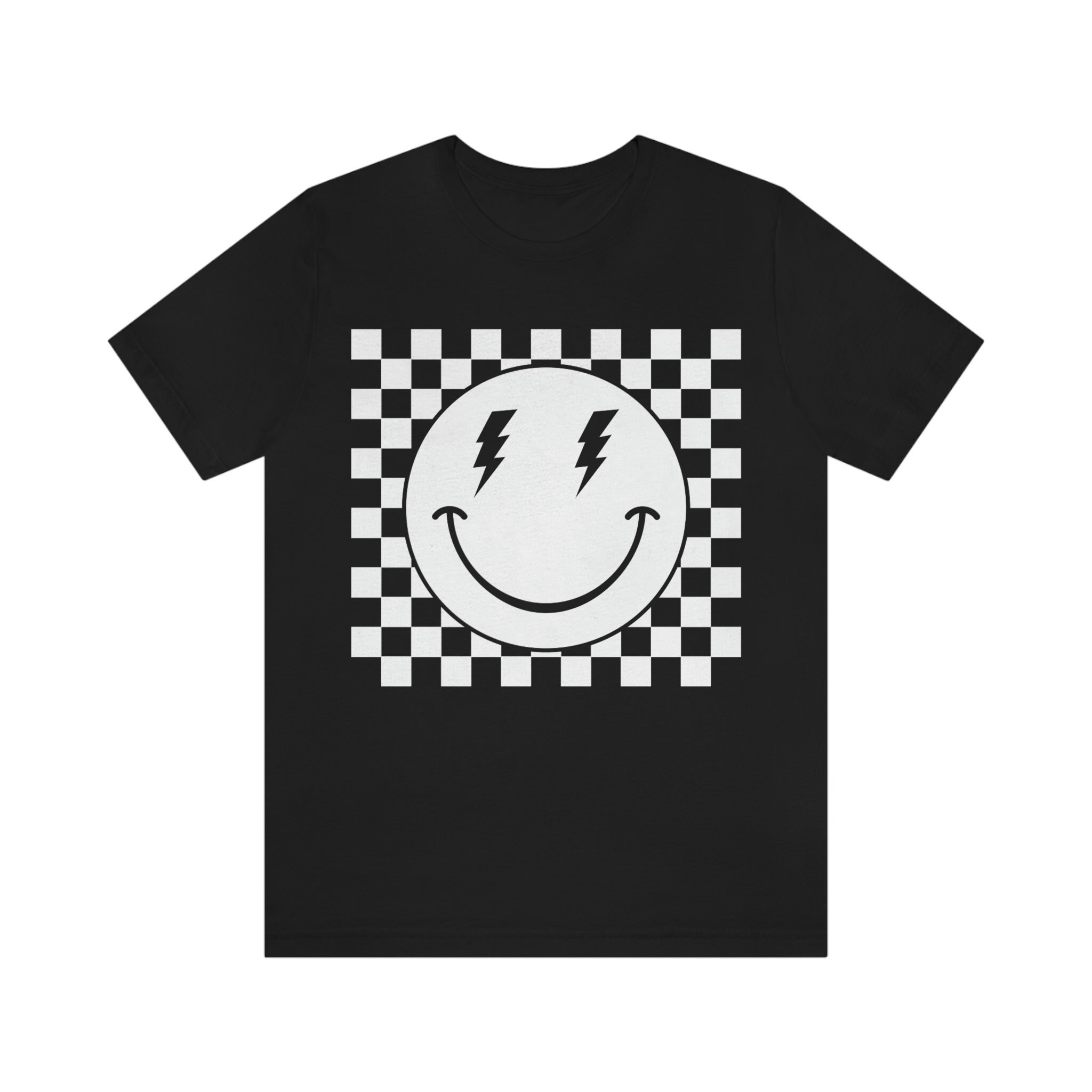 Checkered Pattern Smiley Face Vintage T-shirt, Retro Smiley Face Shirt ...