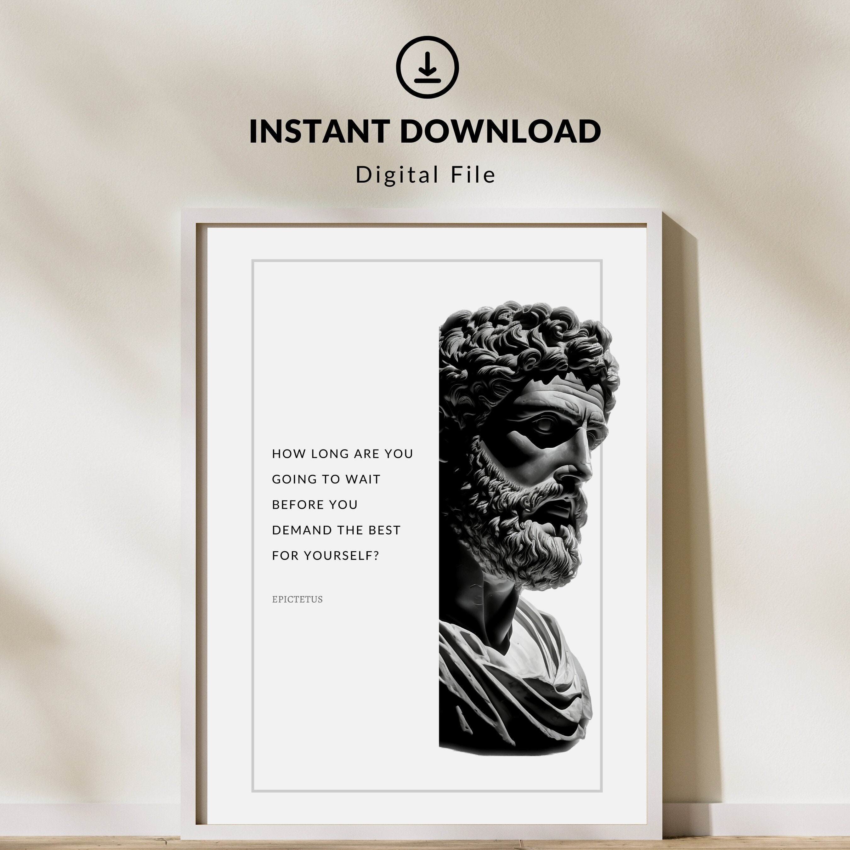 Epictetus V, Stoicism Poster, Gift for Stoics, Philosophy Student Gift ...