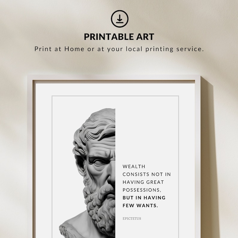 Epictetus Philosophy Quote, Stoicism Poster, Gift for Stoics ...