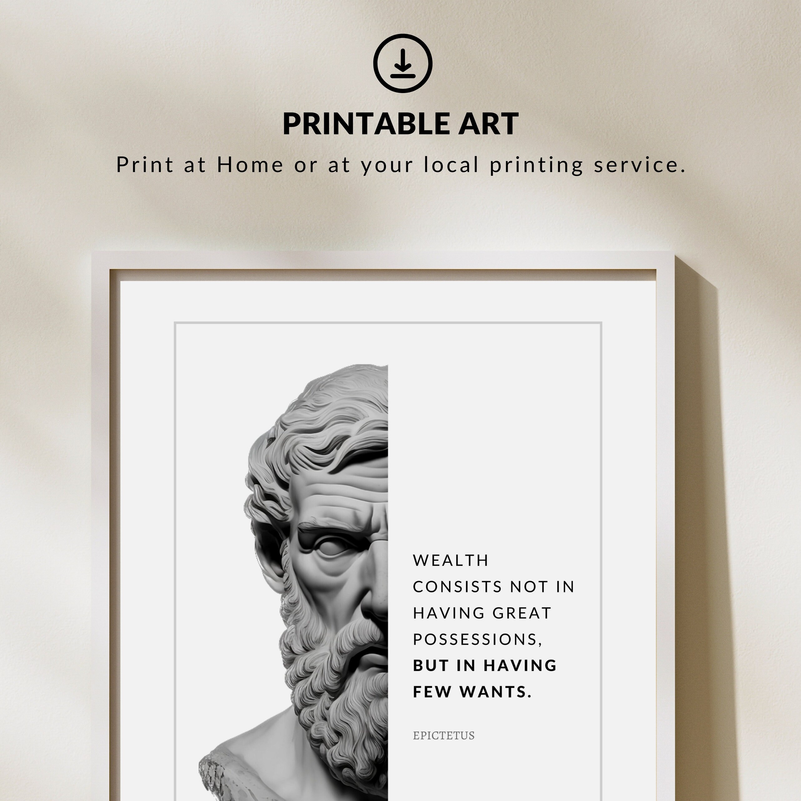 Epictetus Philosophy Quote, Stoicism Poster, Gift for Stoics ...