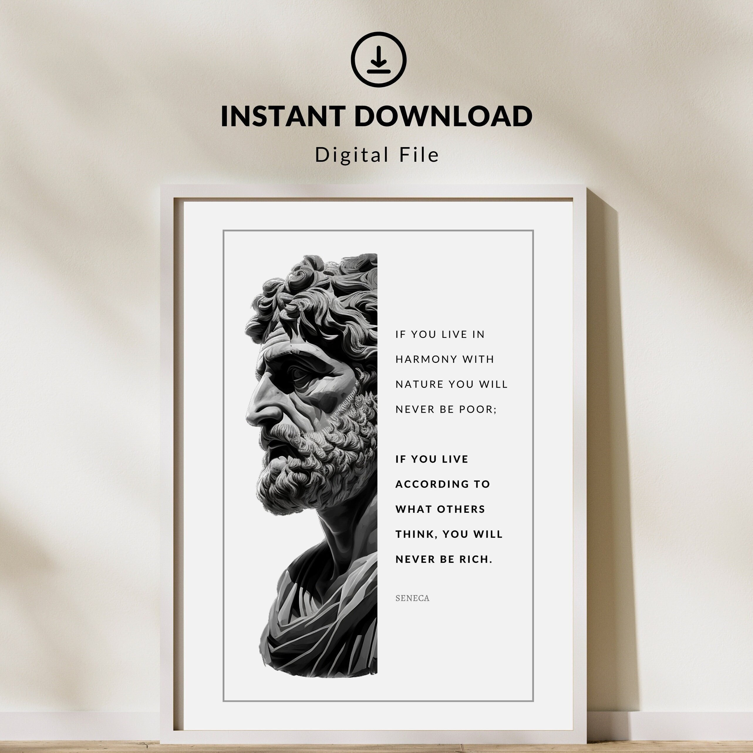 Seneca Philosophy Quote, Stoicism Poster, Gift for Stoics, Philosophy ...