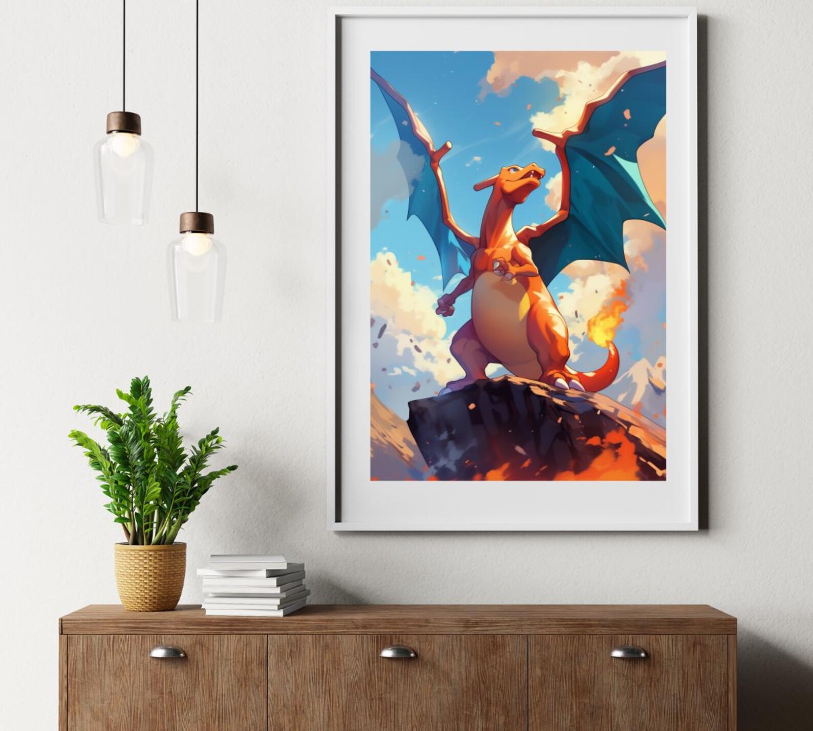 Charizard Fierce Aesthetic, Digital Art, Anime Poster, High Quality ...
