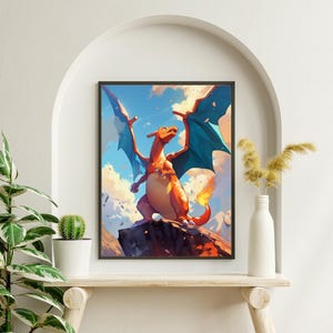 Charizard Fierce Aesthetic, Digital Art, Anime Poster, High Quality ...