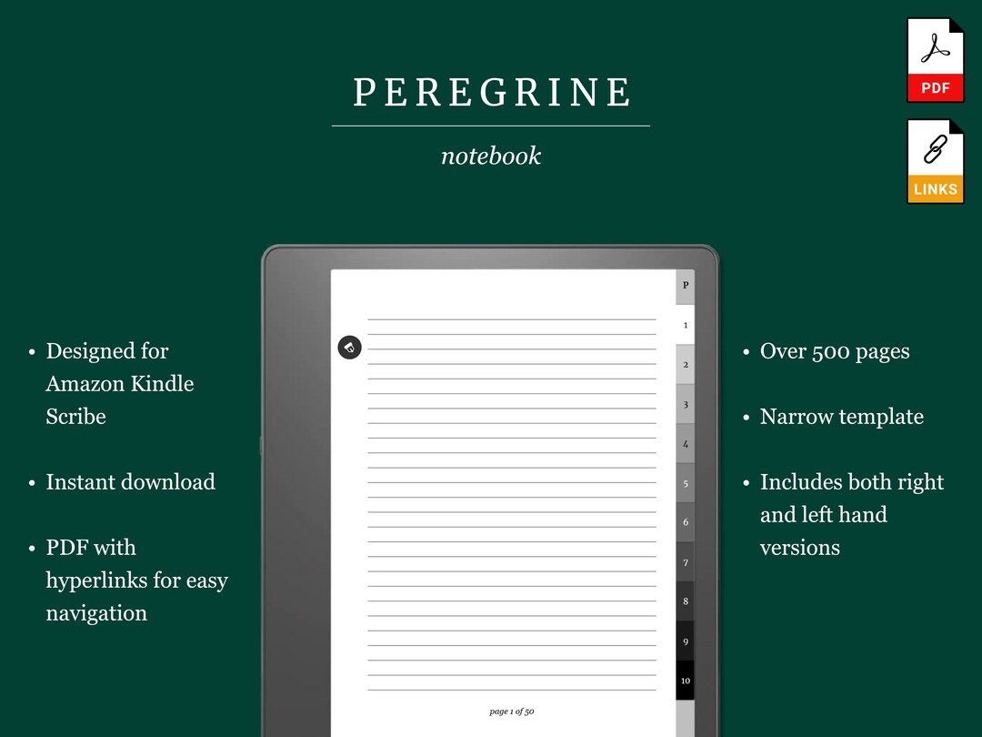 Digital Notebook (narrow) for Amazon Kindle Scribe - Etsy