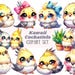 Watercolour Kawaii Cockatiel Clipart Chibi Pet Bird PNG Digital Image ...