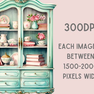 Watercolour Shabby Chic Kitchen Clipart Retro Baking PNG Digital Image ...