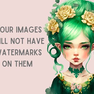 Watercolour Emerald Green Princess Clipart Fairytale Fantasy PNG ...