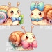 Watercolour Kawaii Snail Clipart Chibi Snail Mail PNG Digital Image ...