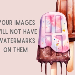 Watercolour Popsicle Clipart Summer Ice Cream Ice Block Lolly PNG ...