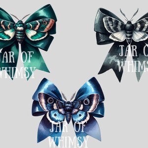 Watercolour Moth Bow Clipart Gothic Spooky Bow PNG Digital Image ...