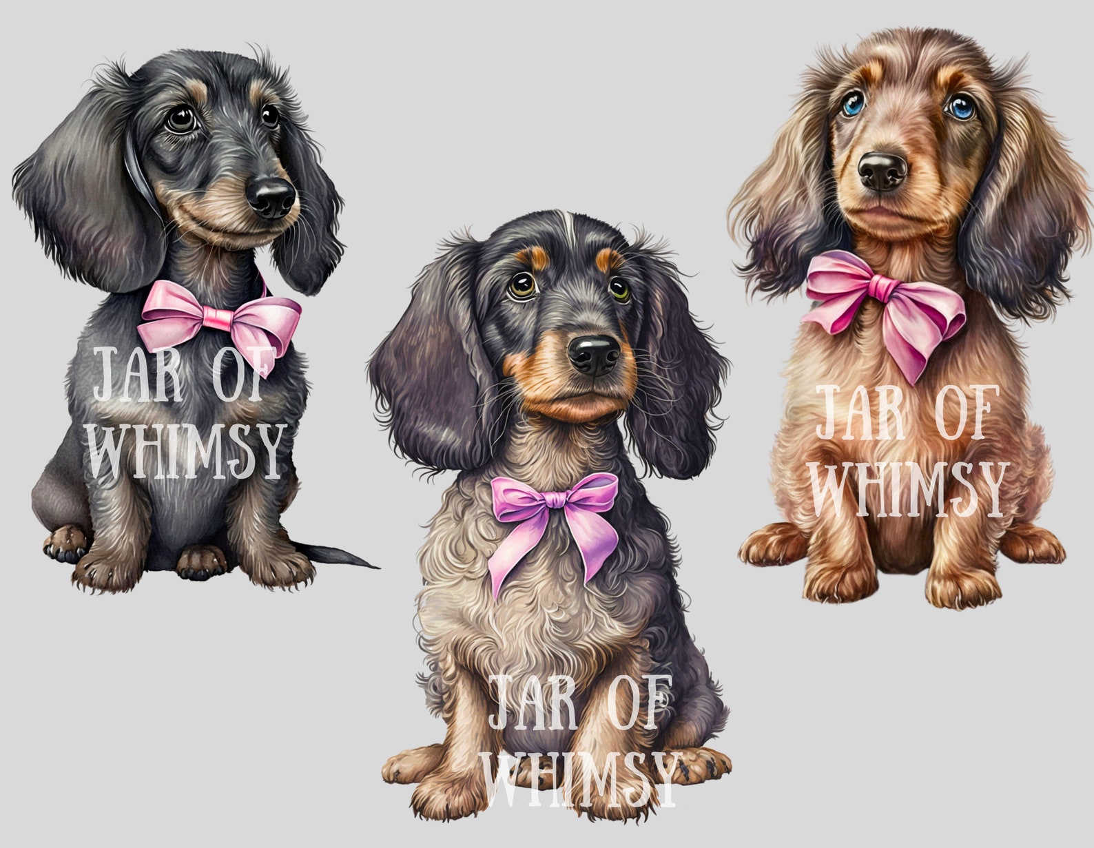 Watercolour Pink Dachshund Puppy Clipart Sausage Dog PNG Digital Image ...
