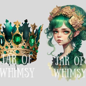 Watercolour Emerald Green Princess Clipart Fairytale Fantasy PNG ...
