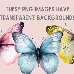 Watercolour Pastel Butterfly Clipart Spring Butterflies PNG Digital ...