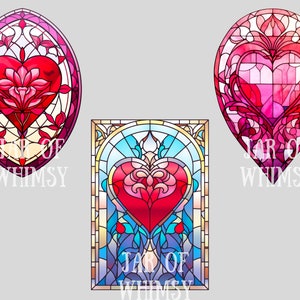 Watercolour Heart Stained Glass Window Clipart Valentines Day PNG ...