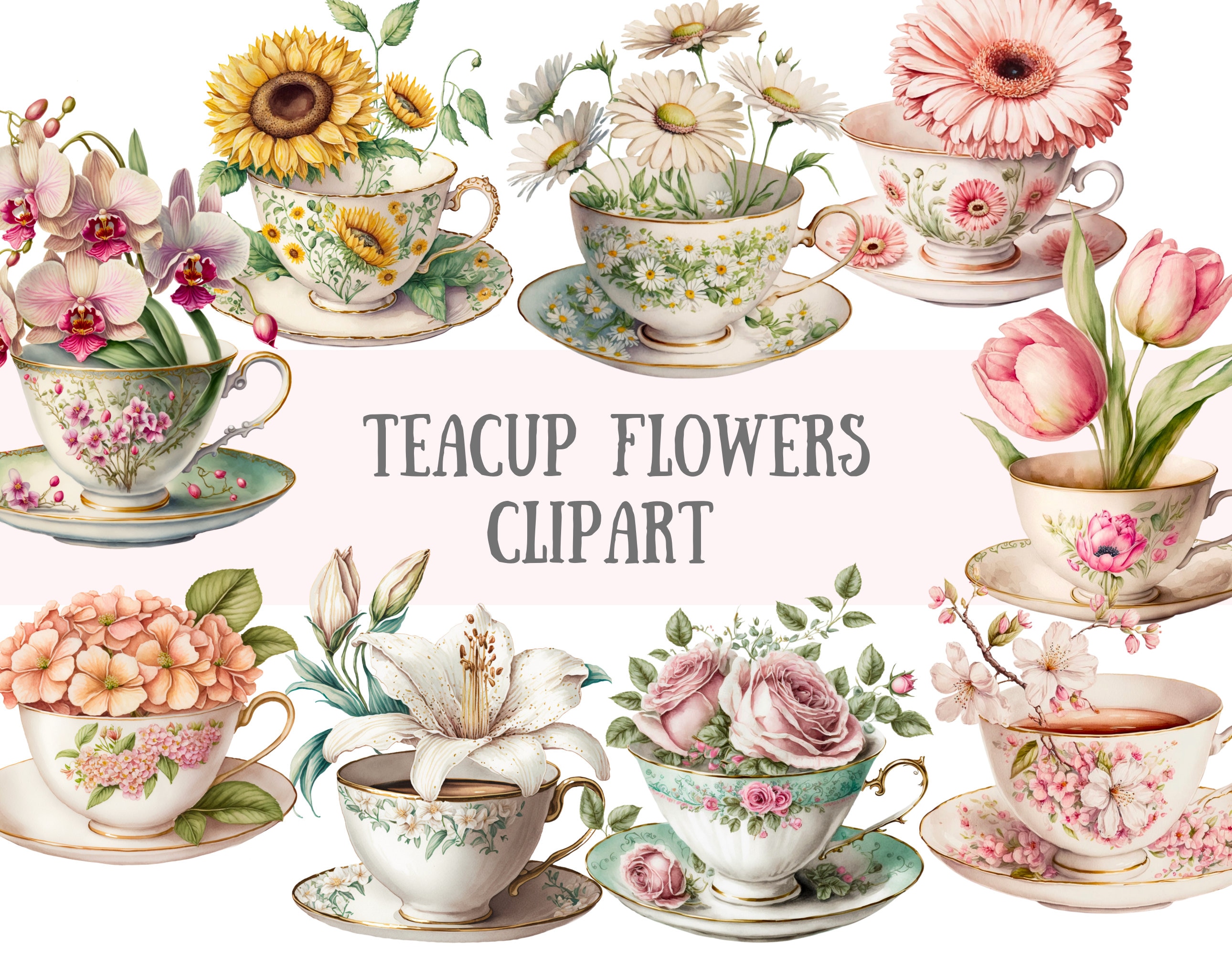 Vintage Tea Cup Clip Art