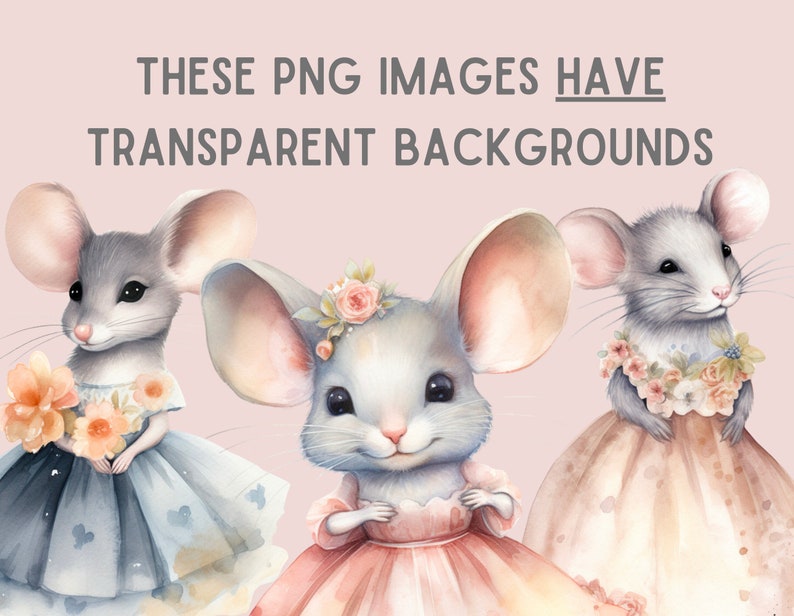 Watercolour Vintage Girl Mice Clipart Farm Mouse PNG Digital Image ...