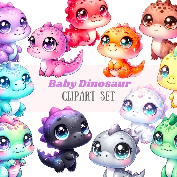 Baby Dinosaur Clipart - Etsy
