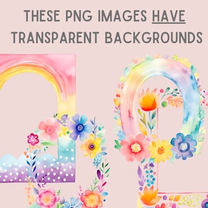 Watercolour Rainbow and Floral Frame Clipart Cute Bright Frames PNG ...