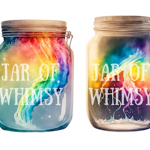 Watercolour Bright Rainbow Jars Clipart - Glass Jar PNG Digital Image ...