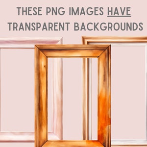 Watercolour Wooden Frame Clipart Rustic Scrapbooking Frames PNG Digital ...