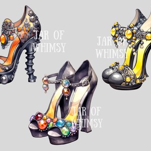 Watercolour Gothic Heels Clipart Halloween Fantasy PNG Digital Image ...