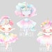 Watercolour Kawaii Ballerina Clipart Cute Chibi Ballet Girl PNG Digital ...