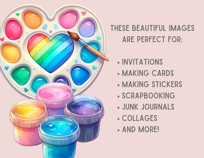 Watercolour Art Supplies Clipart Rainbow Artist Painting PNG Digital ...