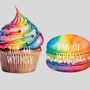 Watercolour Rainbow Sweet Treats Clipart - Donut Lollipop PNG Digital ...