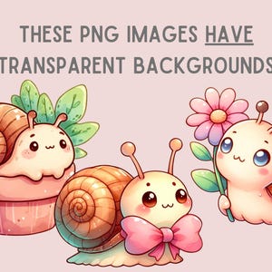 Watercolour Kawaii Snail Clipart Chibi Snail Mail PNG Digital Image ...