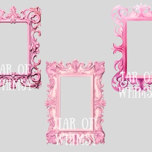 Watercolour Pink Ornate Frame Clipart Baroque Frames PNG Digital Image ...