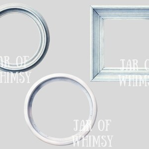 Watercolour White Wooden Frame Clipart Simple White Frames PNG Digital ...