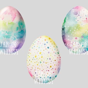 Watercolour Pastel Easter Eggs Clipart - Easter Rainbow PNG Digital ...
