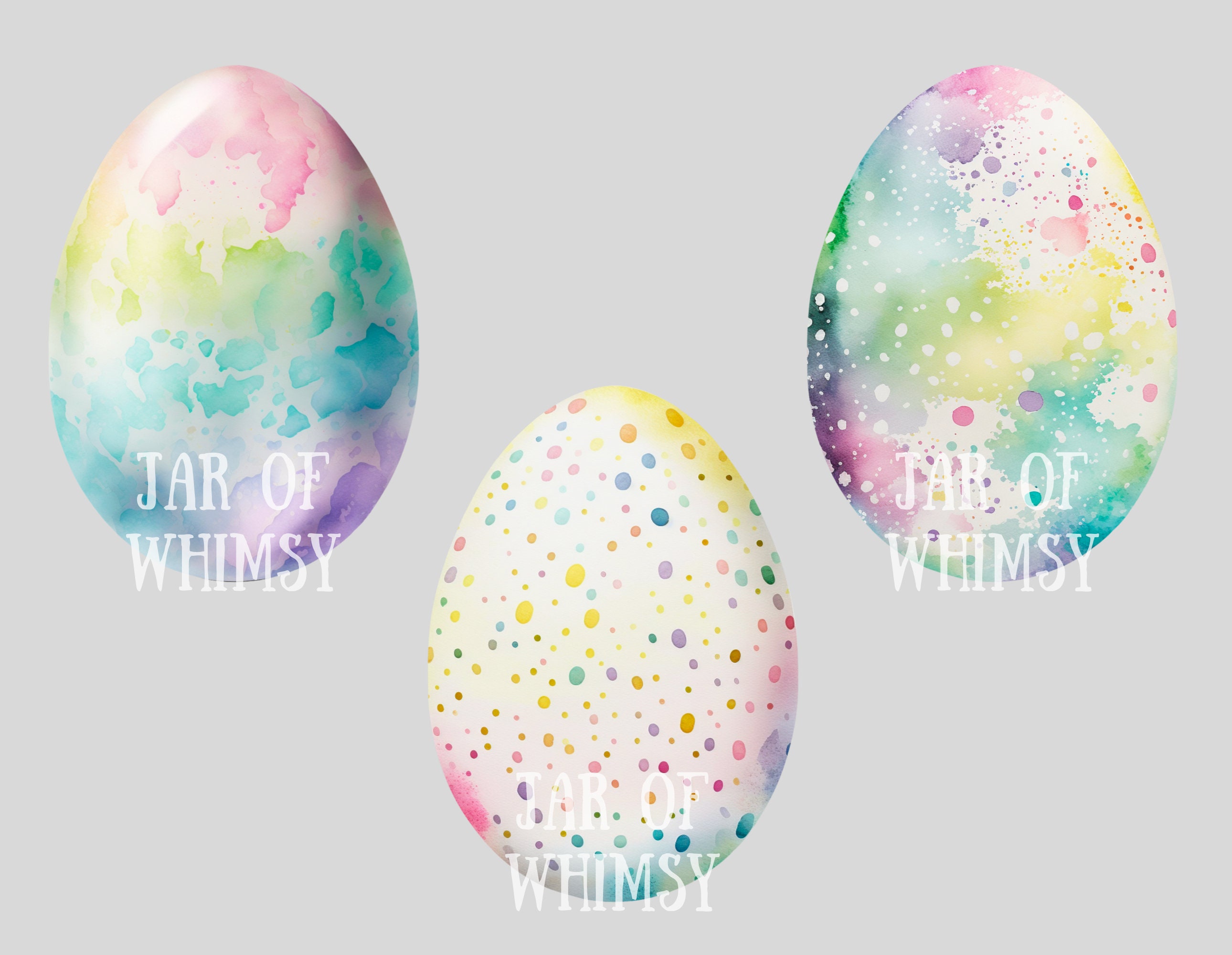 Watercolour Pastel Easter Eggs Clipart - Easter Rainbow PNG Digital ...
